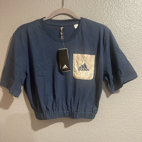 adidas | Tops | Adidas Blue Reworked Crop Top | Poshmark